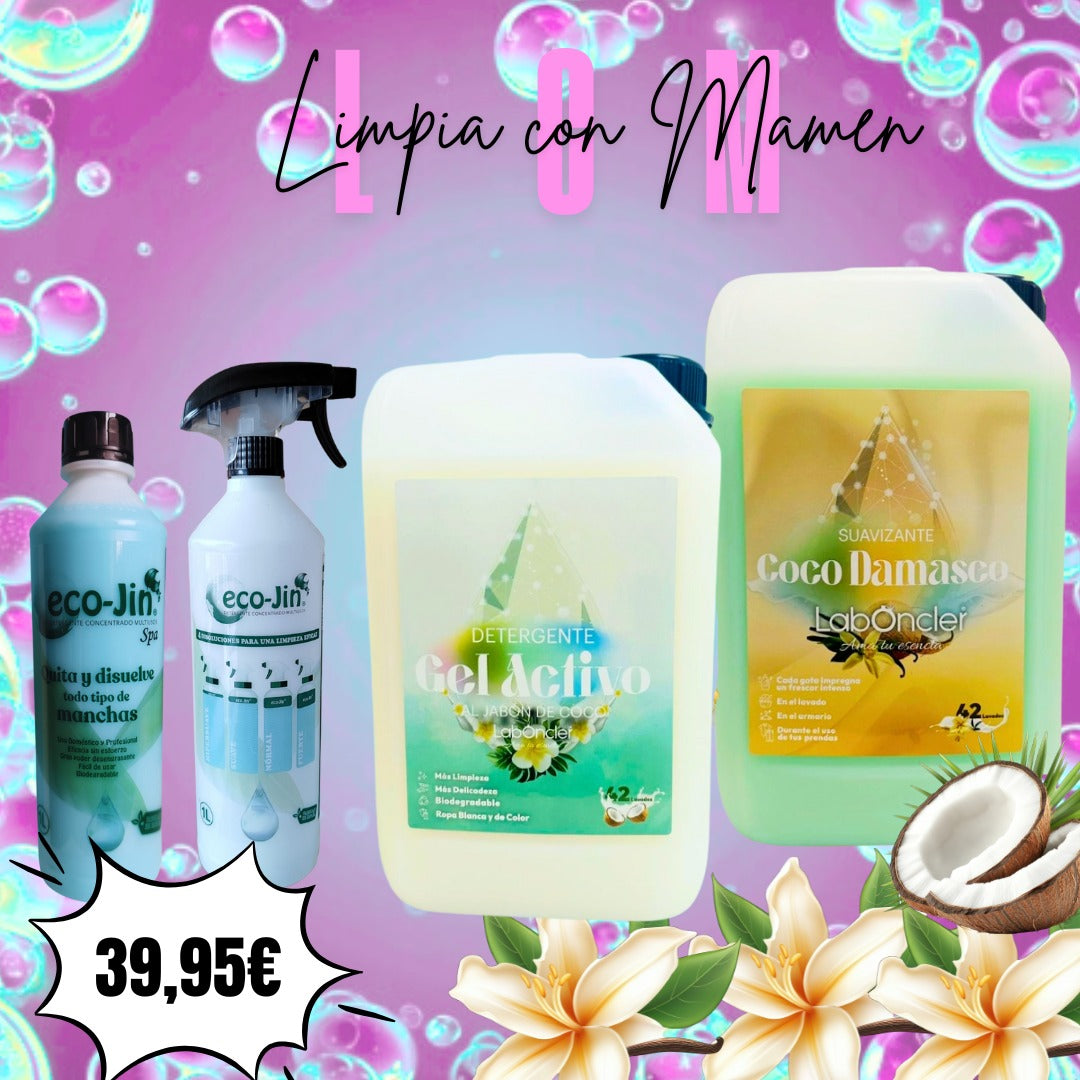 ECO-PACK eco-Jin + DETERGENTE + SUAVIZANTE – Limpia Con Mamen